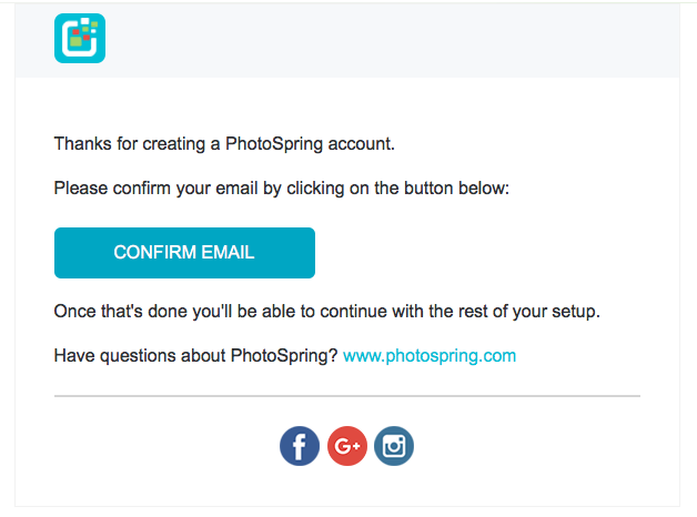 Setup an Account – PhotoSpring Smart Frame Support